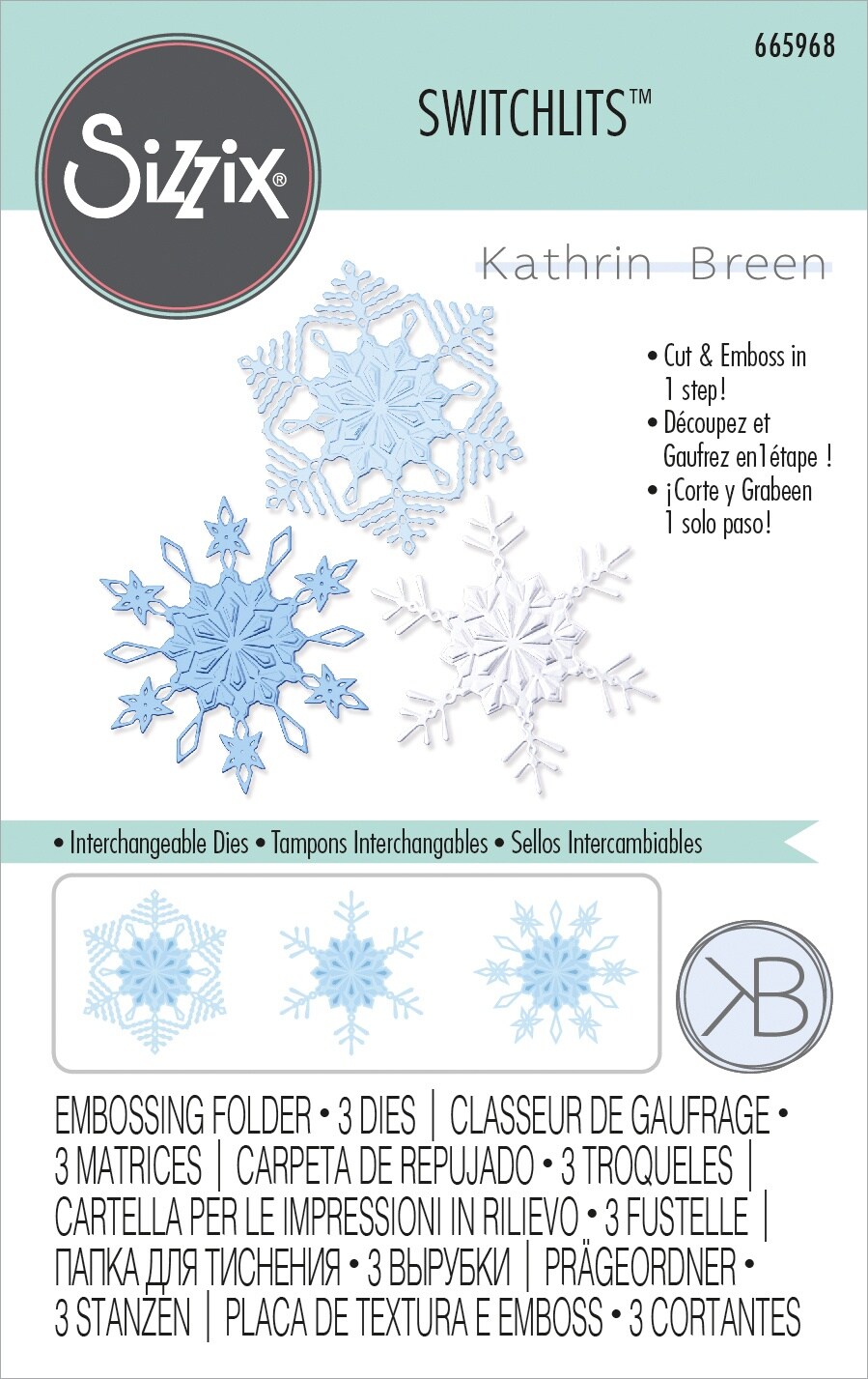 Sizzix Switchlits Embossing Folder By Kath Breen-Winter Snowflakes ...
