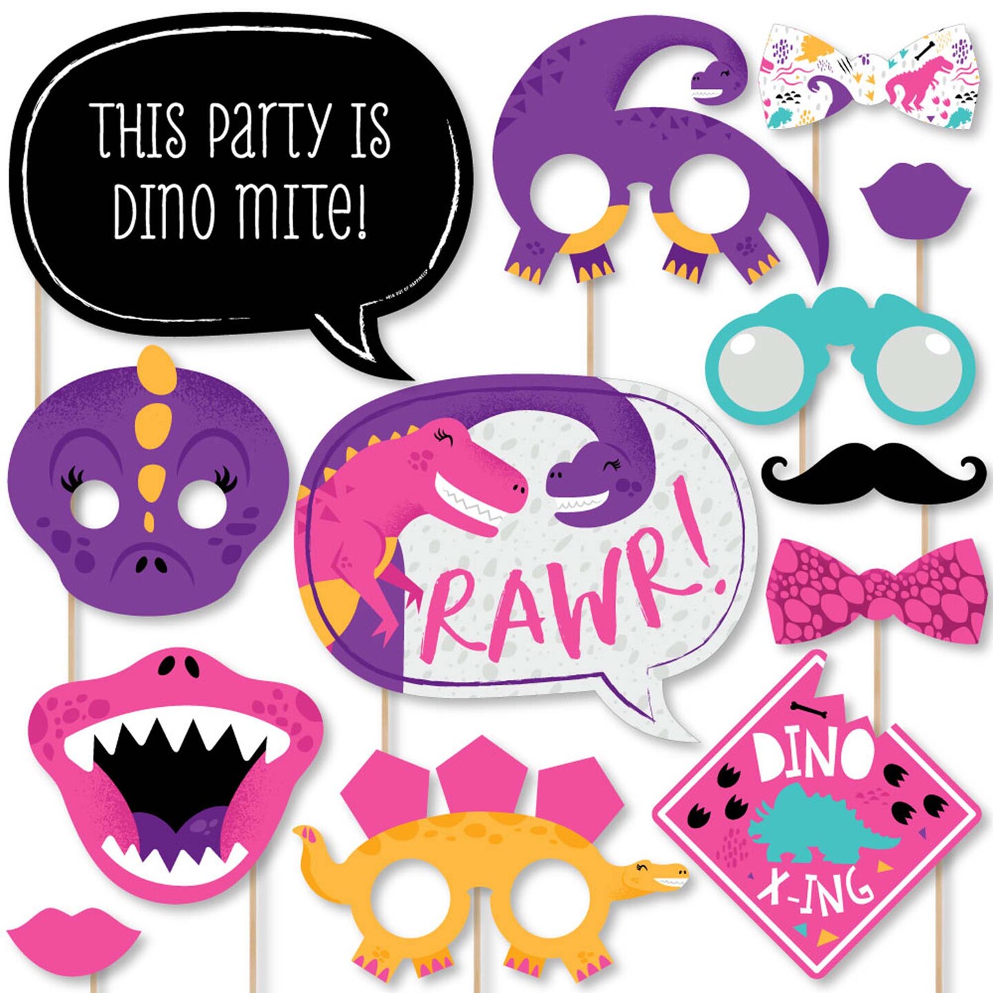 Big Dot of Happiness Roar Dinosaur Girl - Dino Mite T-Rex Baby Shower ...