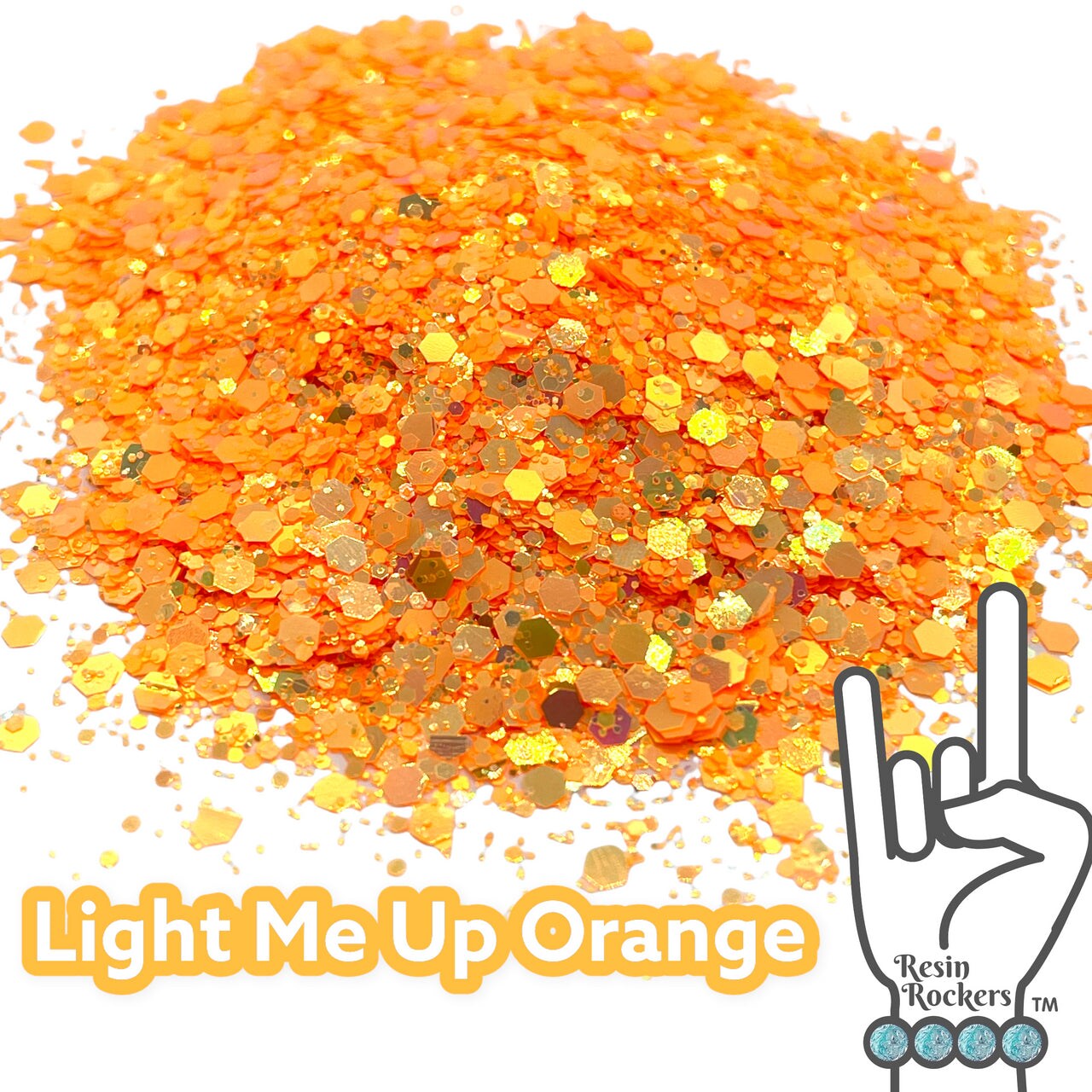 Light Me Up Orange Florescent Holographic Premium Pixie for Poxy Chunky ...