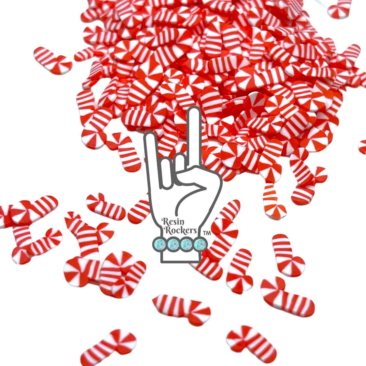 Peppermint Candy Cane Polymer Clay Pieces for Epoxy and UV Resin Art ...