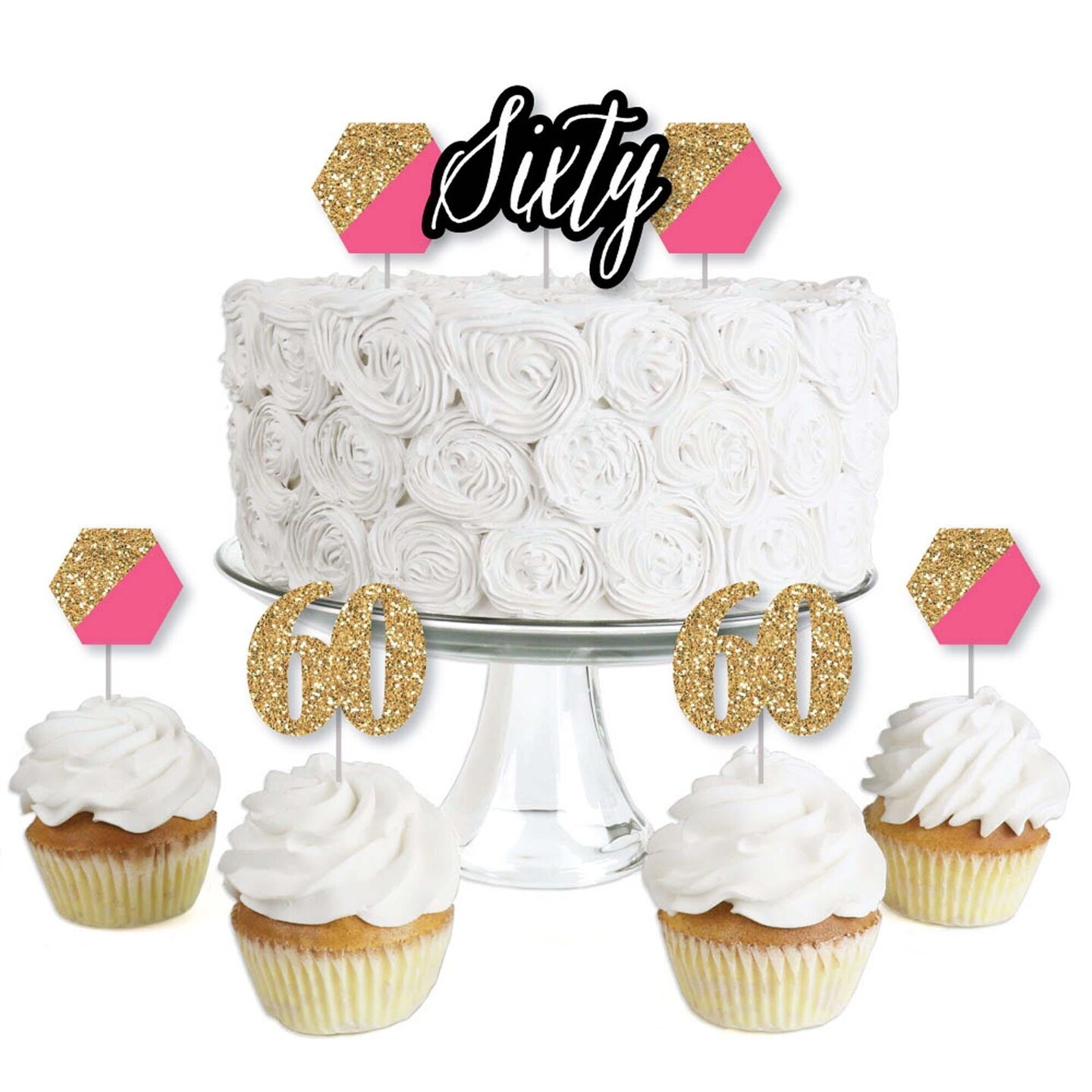 Big Dot of Happiness Chic 60th Birthday - Pink, Black and Gold ...