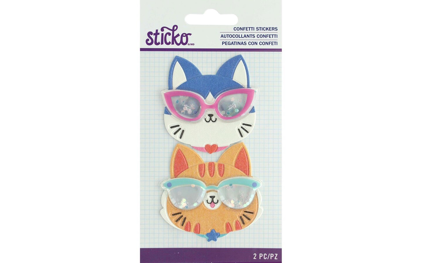 EK Sticko Sticker Confetti Cat Glasses | Michaels
