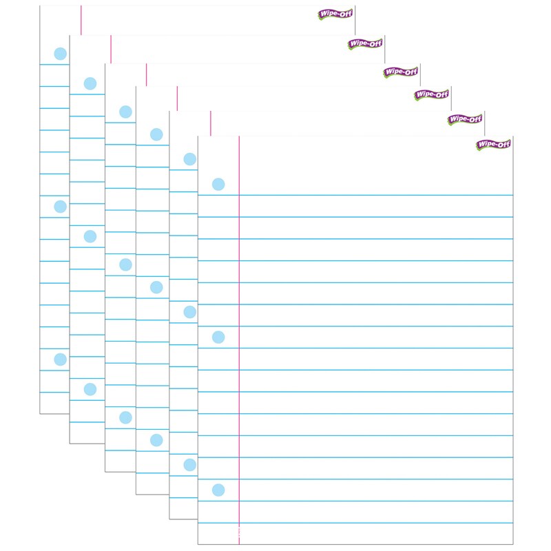 Notebook Paper Wipe-Off® Chart, 17" x 22", Pack of 6 | Michaels