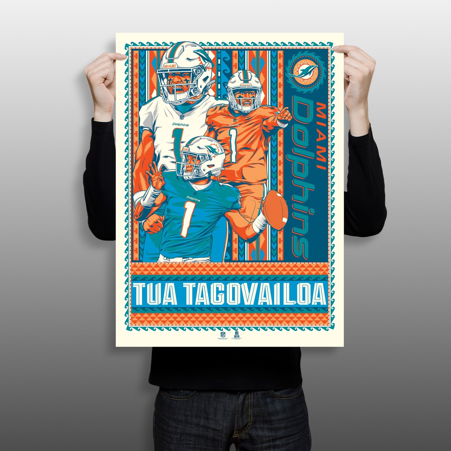 Phenom Gallery Tua Tagovailoa Miami Dolphins 18" x 24" Serigraph | Michaels