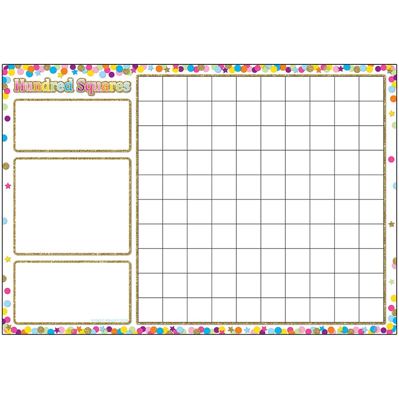 Smart Poly™ Chart, 13" x 19", Confetti Hundred Squares | Michaels