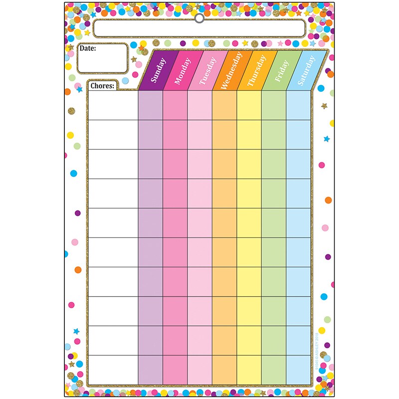 Smart Poly™ Chart, 13" x 19", Confetti Chores, w/Grommet | Michaels