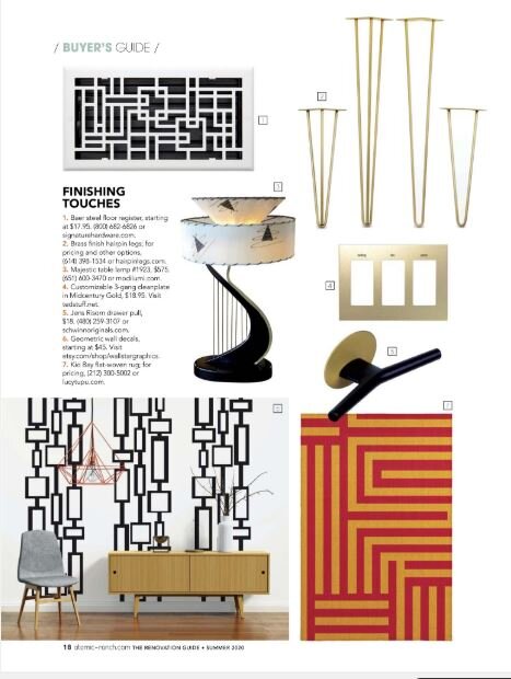 Mid Century Modern Decor, Mid Mod Wall Decals, Retro Decal, Mcm Wall ...