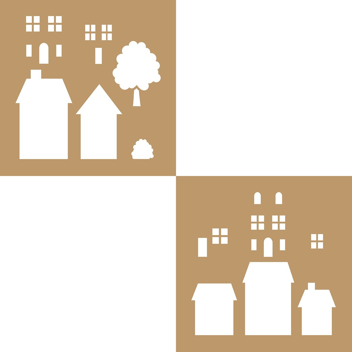 Value Kraft 8"X8" Retro Stencils 2/Pkg-Neighborhood | Michaels