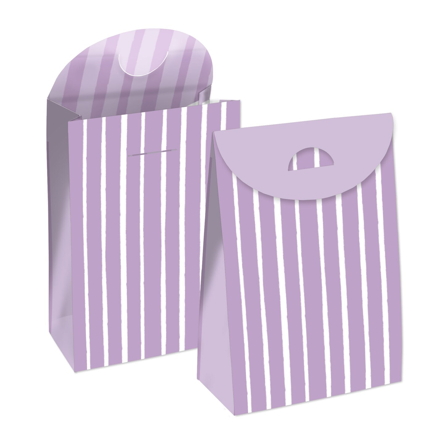Big Dot of Happiness Purple Stripes - Simple Gift Favor Bags - Party ...