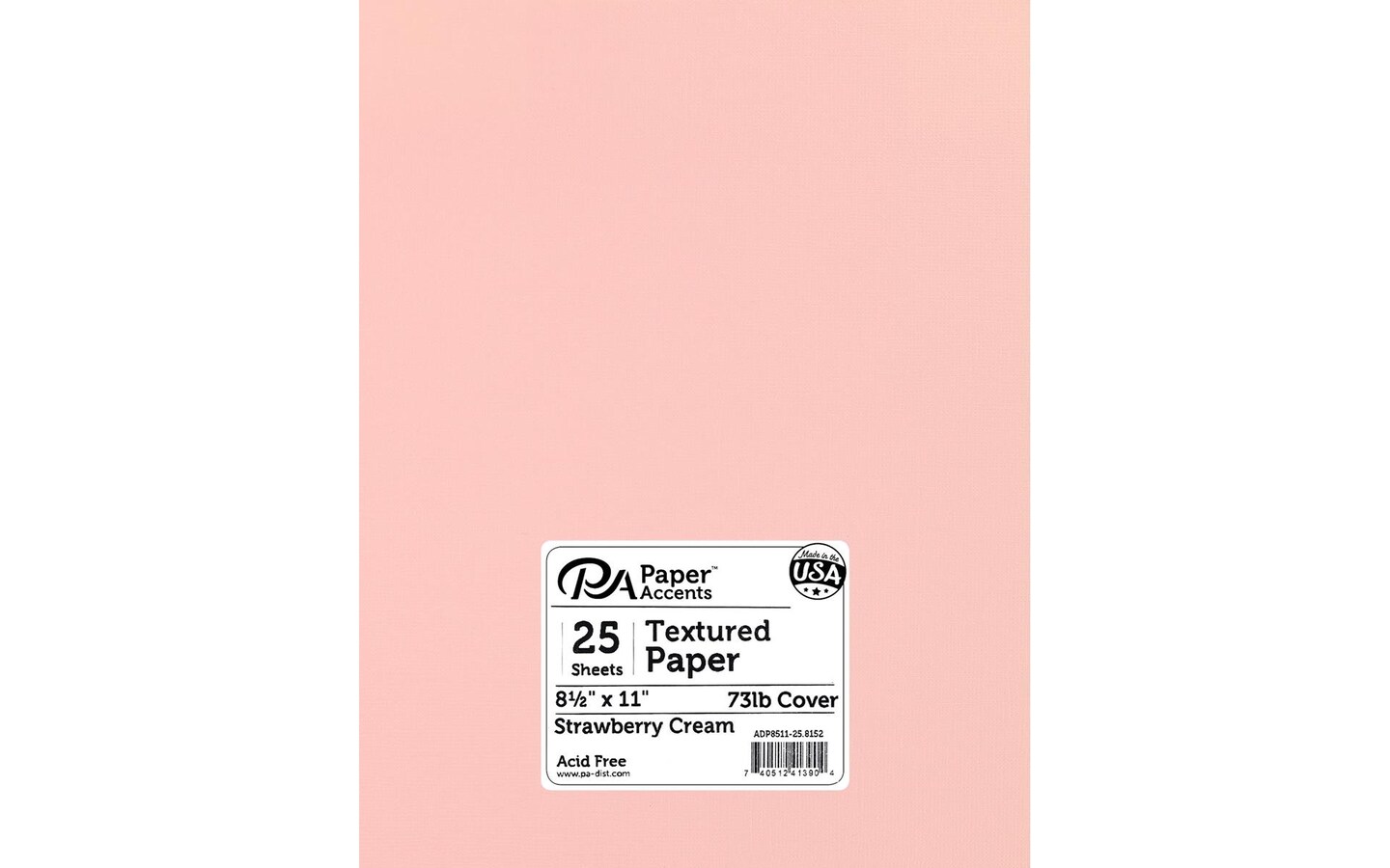 PA Paper Accents Textured Cardstock 8.5" x 11" Strawberry Cream, 73lb ...