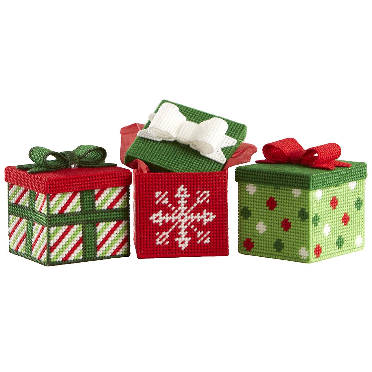 Herrschners Holiday Charm Gift Boxes Plastic Canvas Kit | Michaels