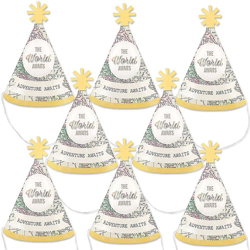 Big Dot of Happiness World Awaits - Travel Themed Mini Cone Party Hats ...