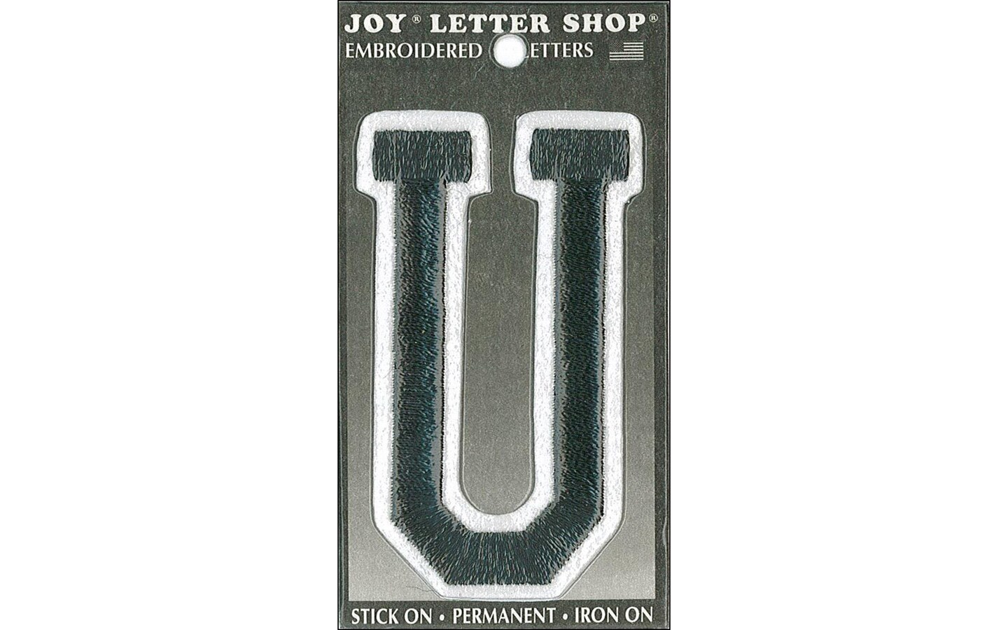 Joy Applique Letter Iron On Varsity 3" Black U | Michaels