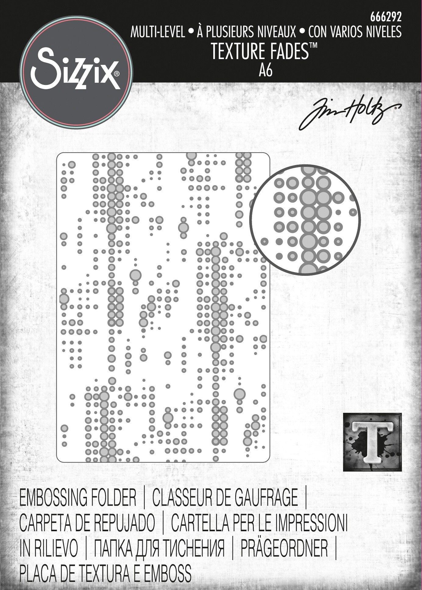 Sizzix Texture Fades Embossing Folder By Tim Holtz-Multi-Level Dotted ...