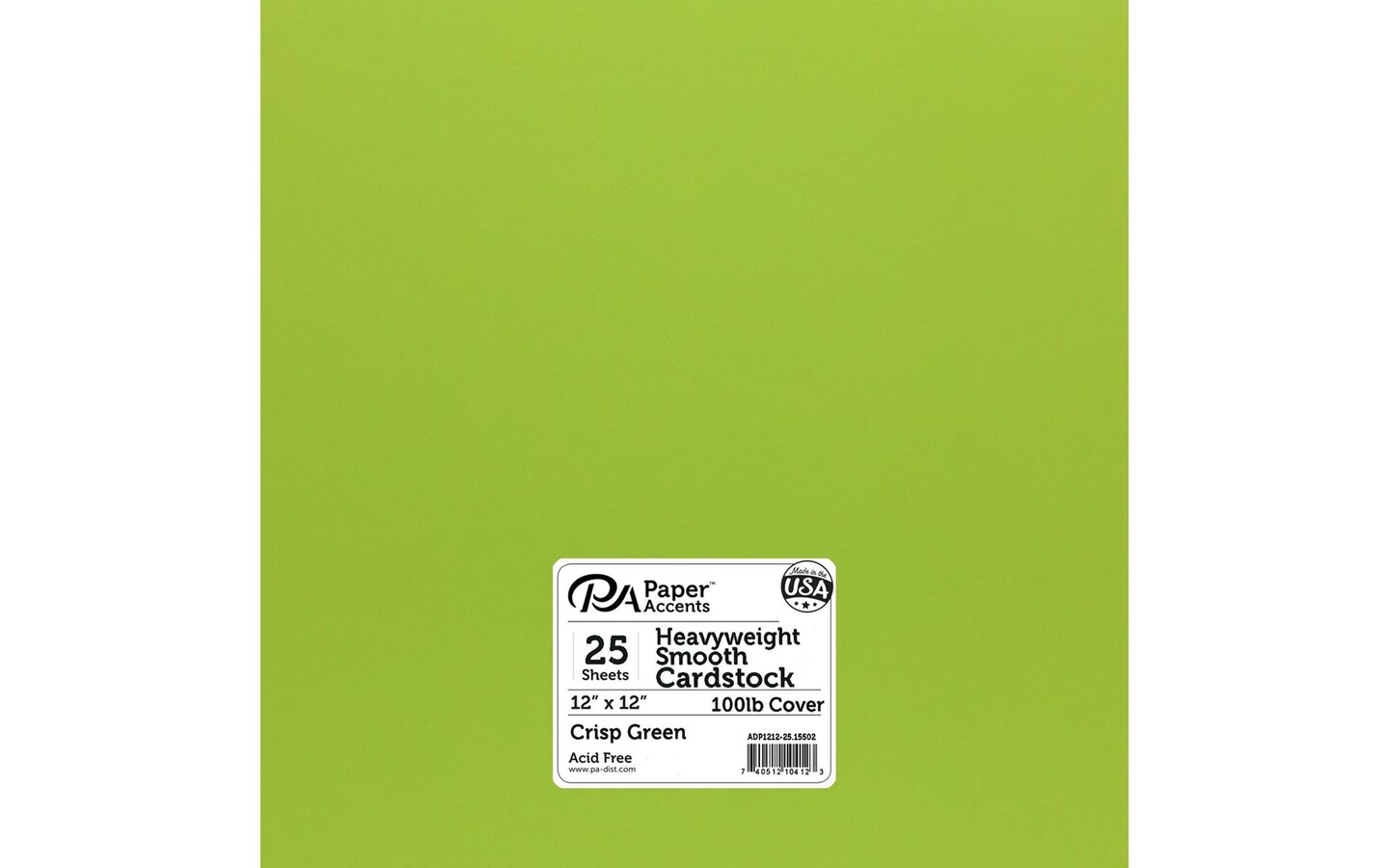 PA Paper Accents Heavyweight Smooth Cardstock 12" x 12" Crisp Green ...