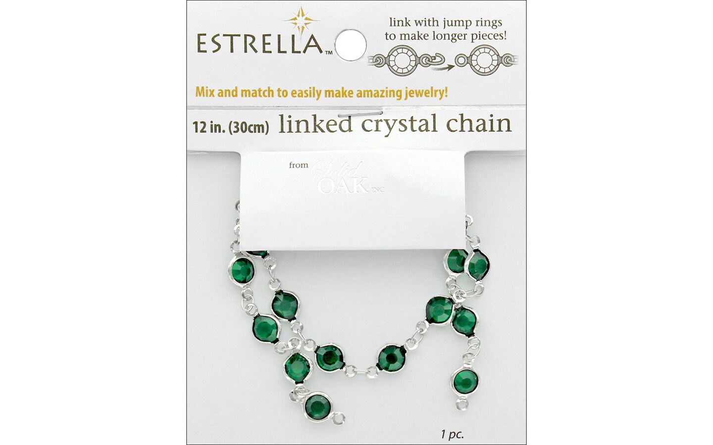 Solid Oak Estrella Chain 12" CLInk 6mm Slr/Emrd | Michaels