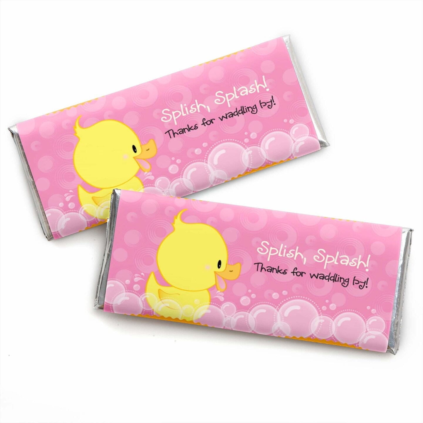 Big Dot of Happiness Pink Ducky Duck - Candy Bar Wrappers Girl Baby ...