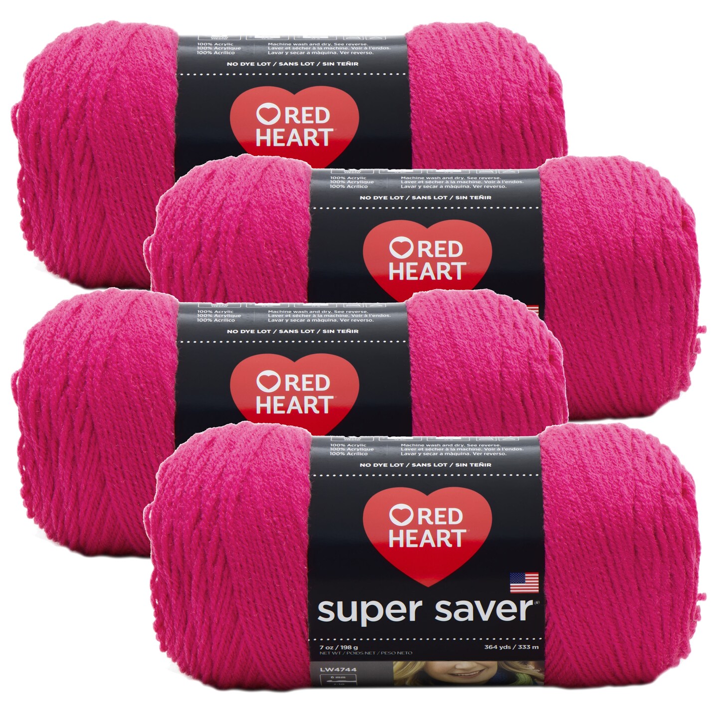 (Pack of 4) Red Heart Super Saver Yarn-Shocking Pink | Michaels