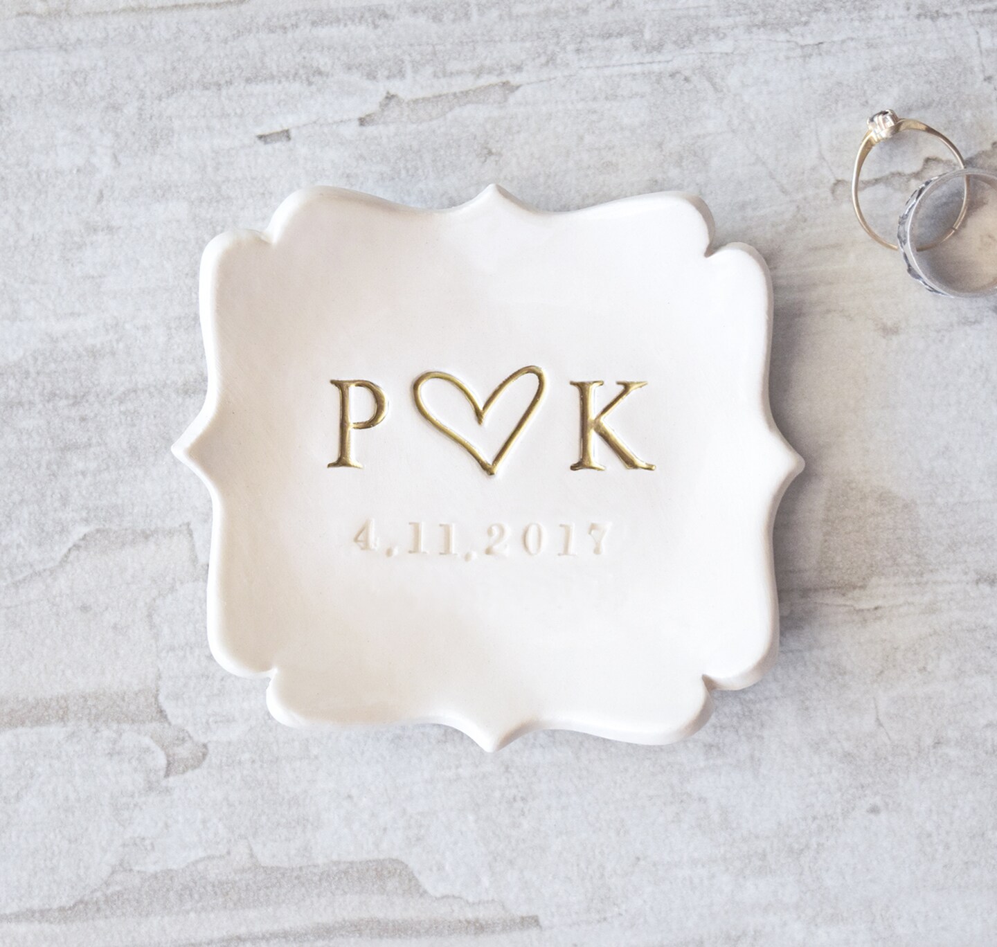 Personalized Ring Dish Wedding Jewelry Holder Custom Pottery ...