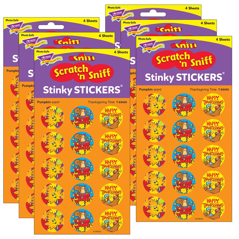 Thanksgiving Time/Pumpkin Stinky Stickers®, 60 Per Pack, 6 Packs | Michaels