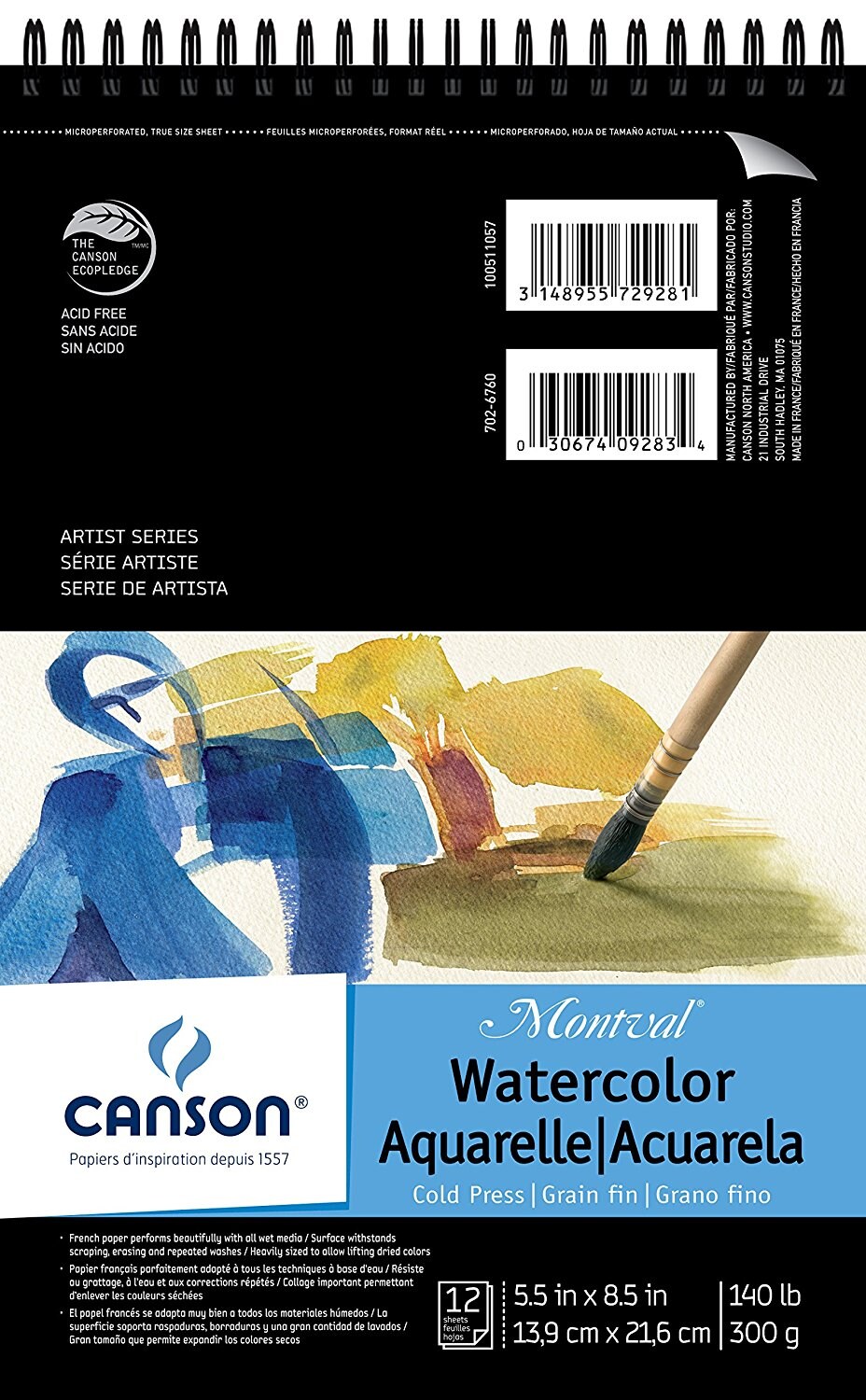 Canson - Artist Series Montval Watercolor Block, Field Sketch Book ...