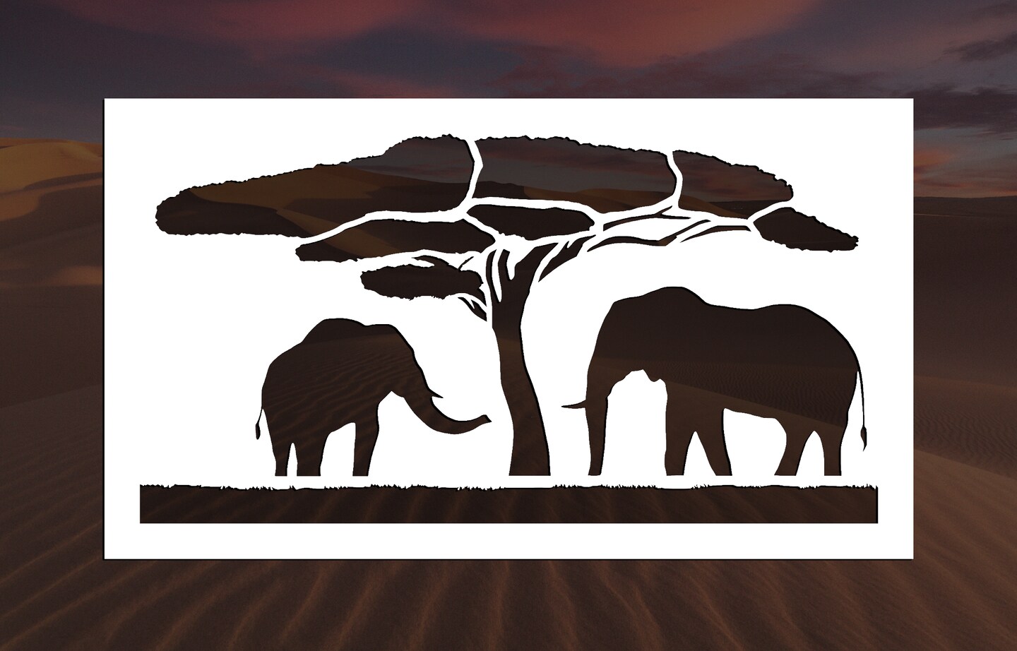 African Elephants Reusable Stencil (Many Sizes) | MakerPlace by Michaels