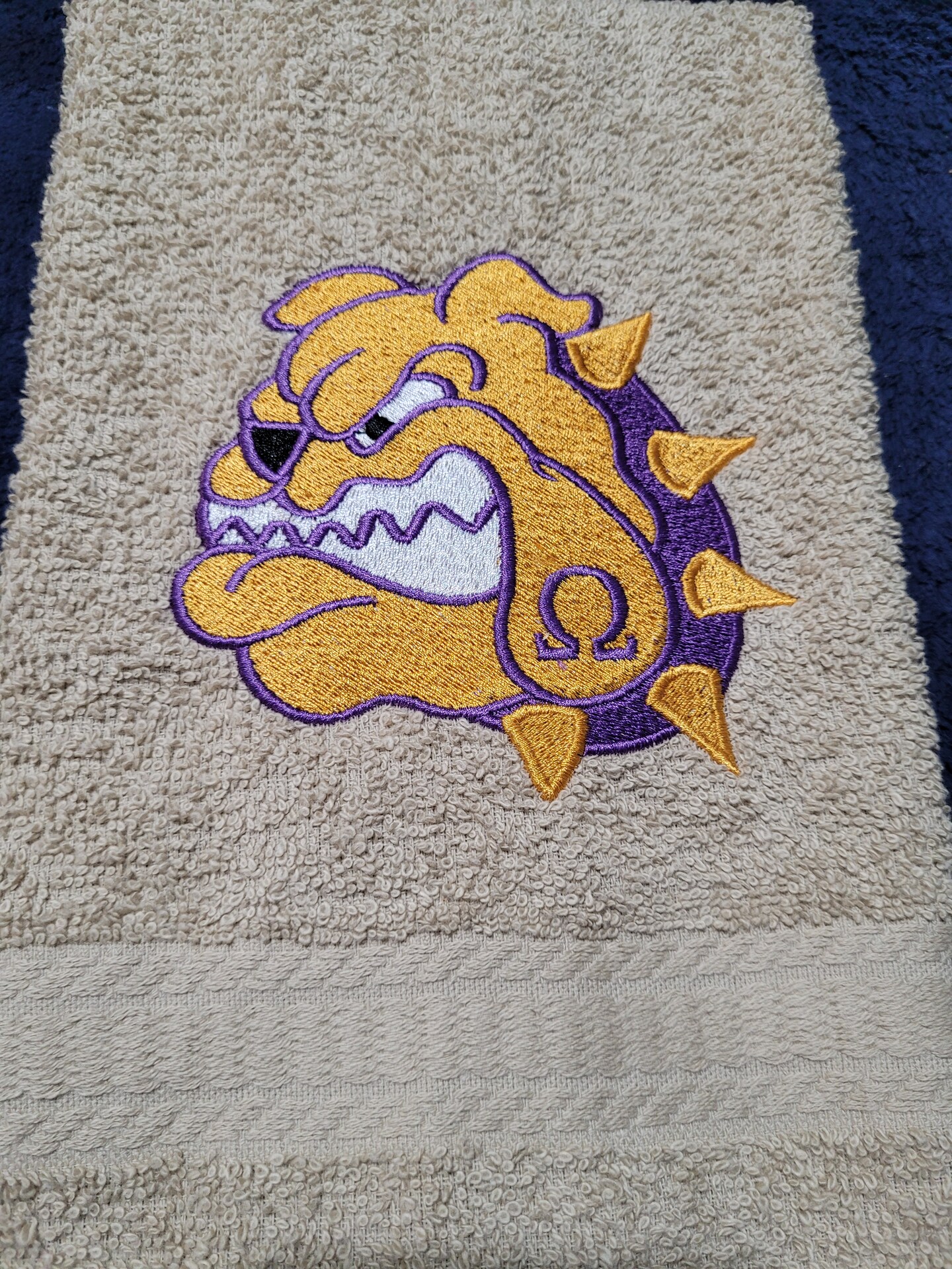 Fraternity hand towel, Omega Psi Phi, Que Dog, Handmade, Embroidery ...