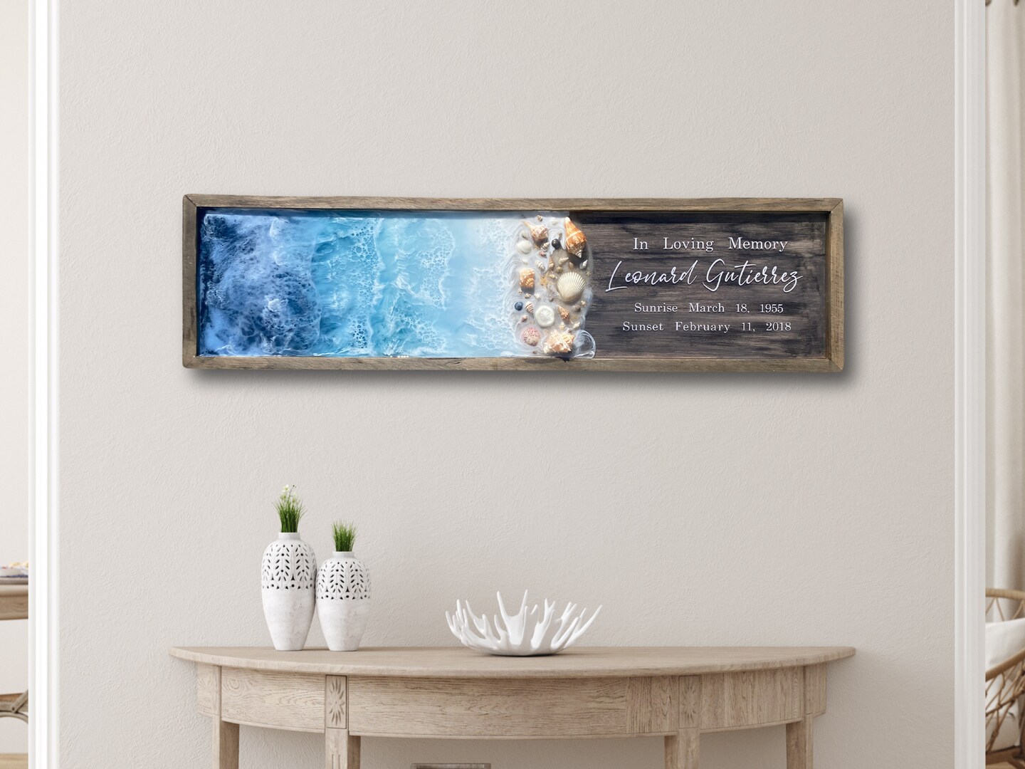 Beach Memorial, In Loving Memory Sign, Cremation Art, Ashes Keepsake ...
