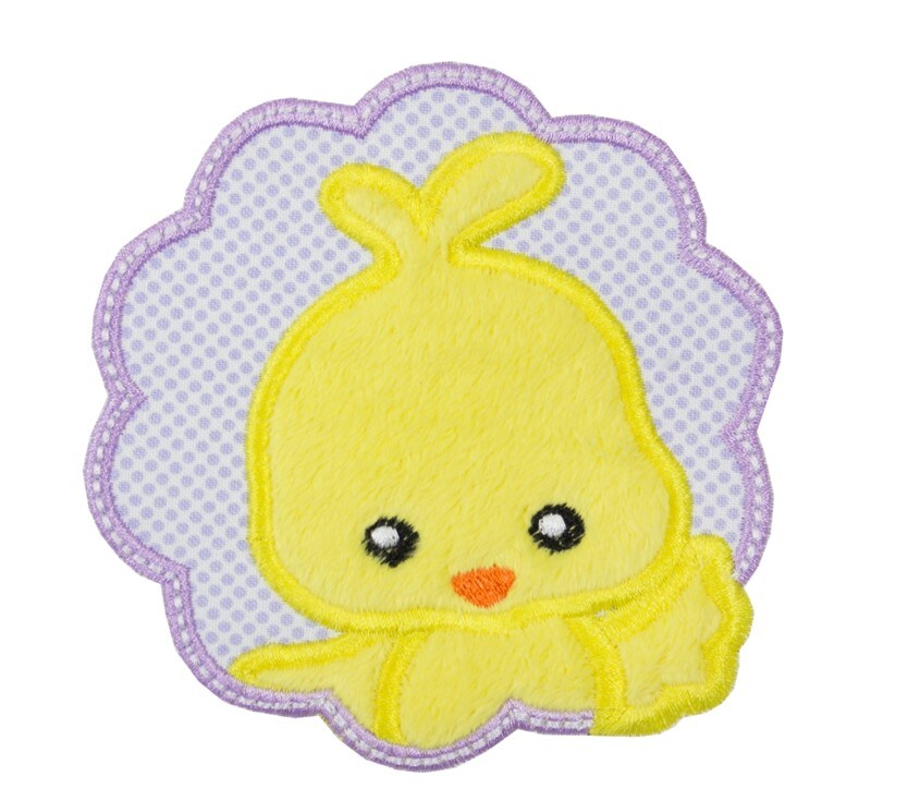 Baby Easter Chick Scallop Waving Sew or Iron on Embroidered Patch ...