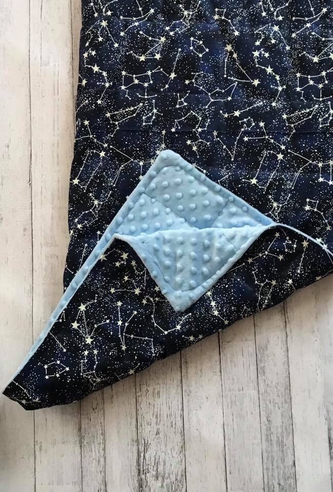 Weighted blanket for kids glow in the dark sleep anxiety ADHD Autism 40 ...