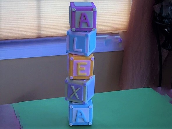Multi color letters blocks. Fondant cupcake or cake toppers ...