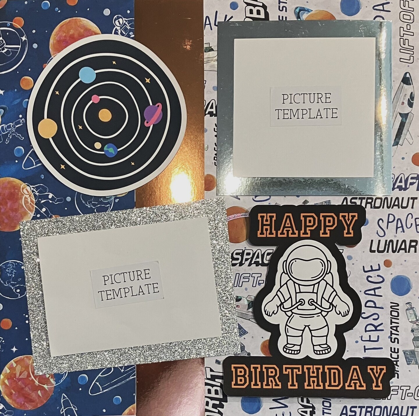 Outer Space Birthday Scrapbook Kit - Two (2) Page Ready to Assemble ...