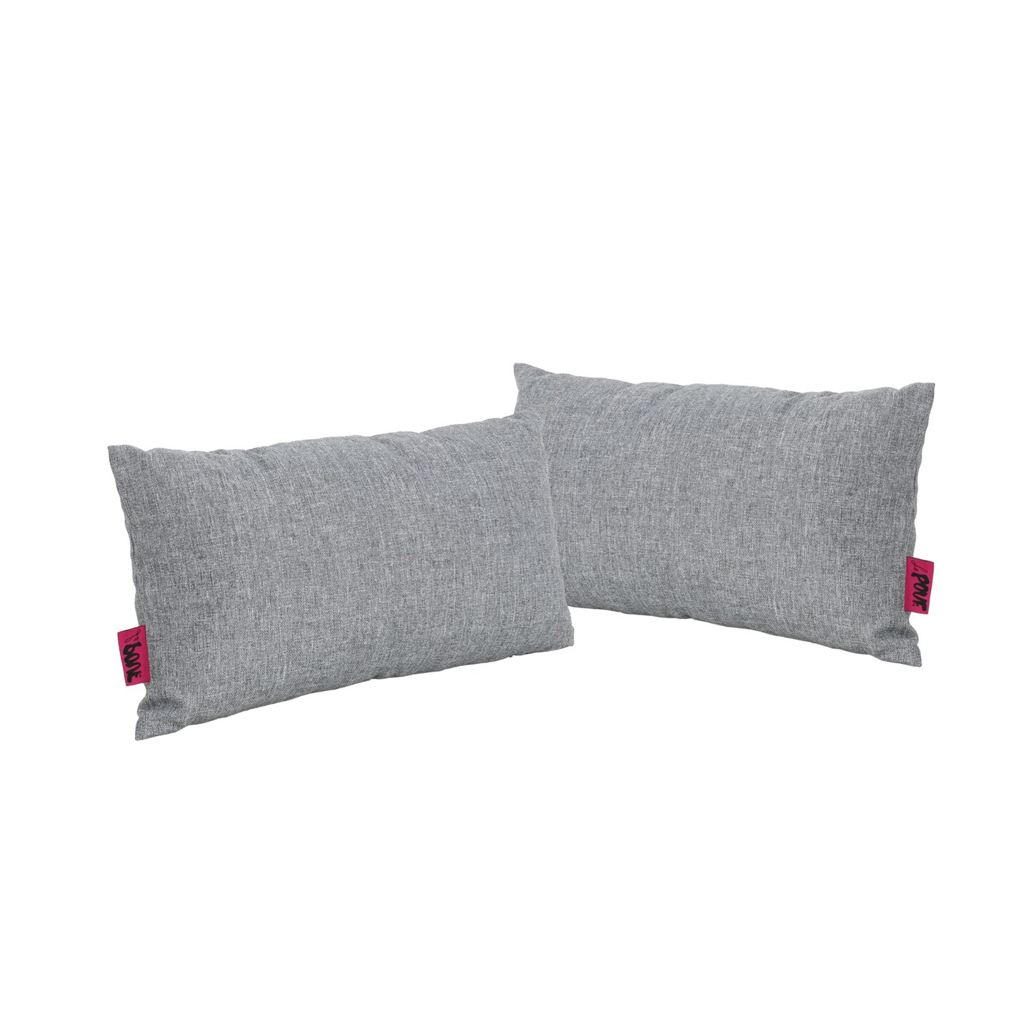 Contemporary Home Living Set of 2 Gray Rectangular Throw Pillows 18.5 ...