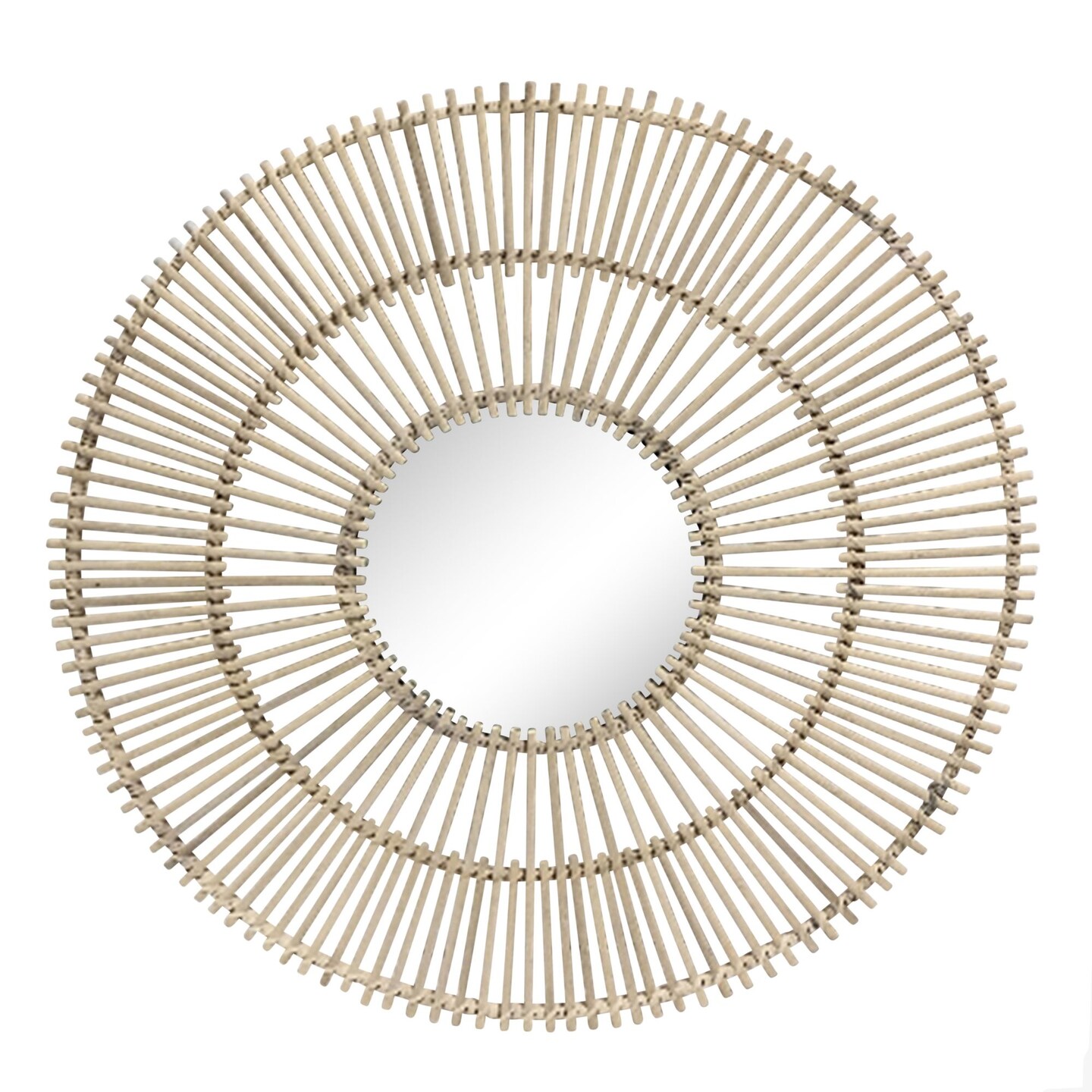 Kingston Living Sunburst Glass Round Wall Mirror - 31" - Brown | Michaels