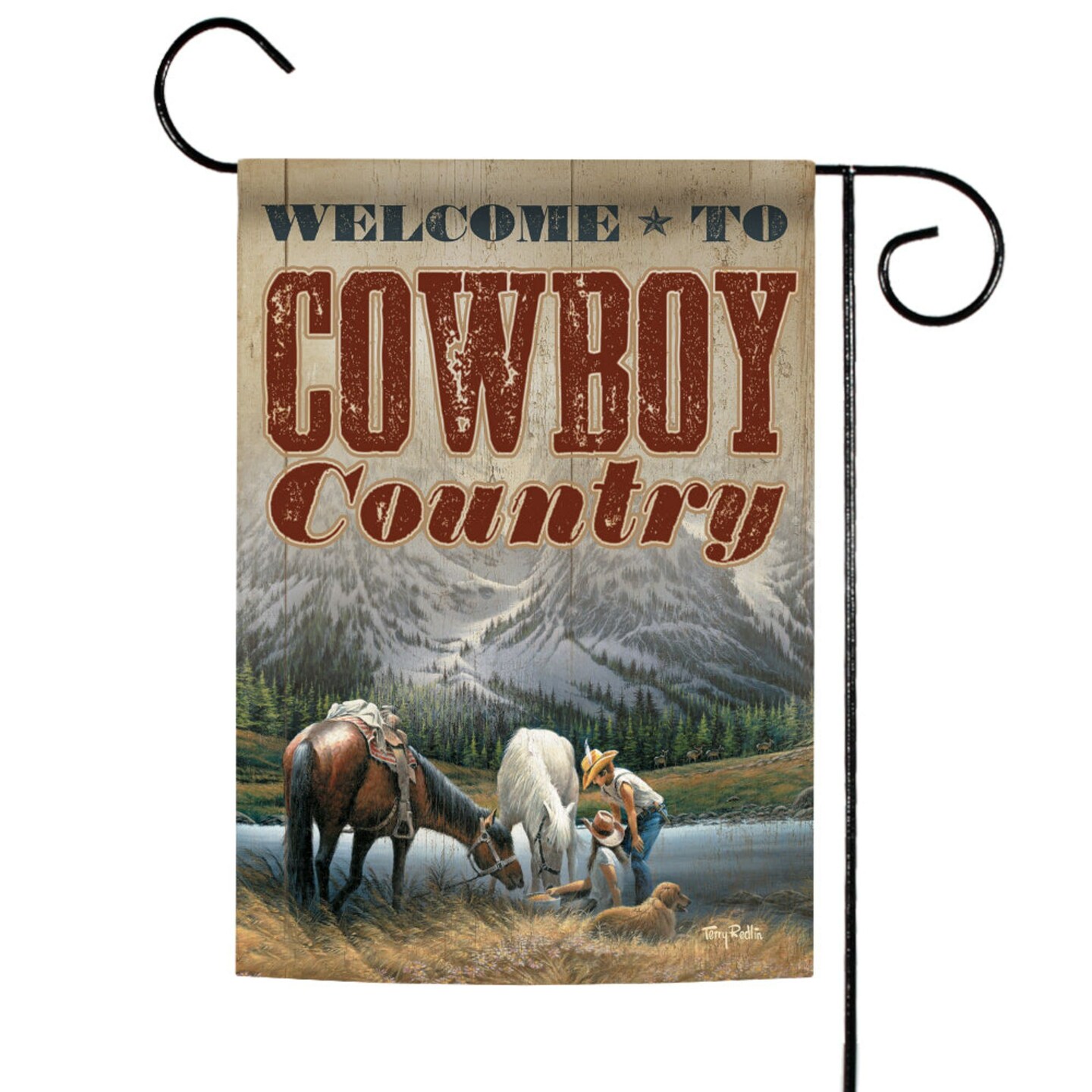 Toland Home Garden Brown and White Cowboy Country Outdoor Garden Flag ...