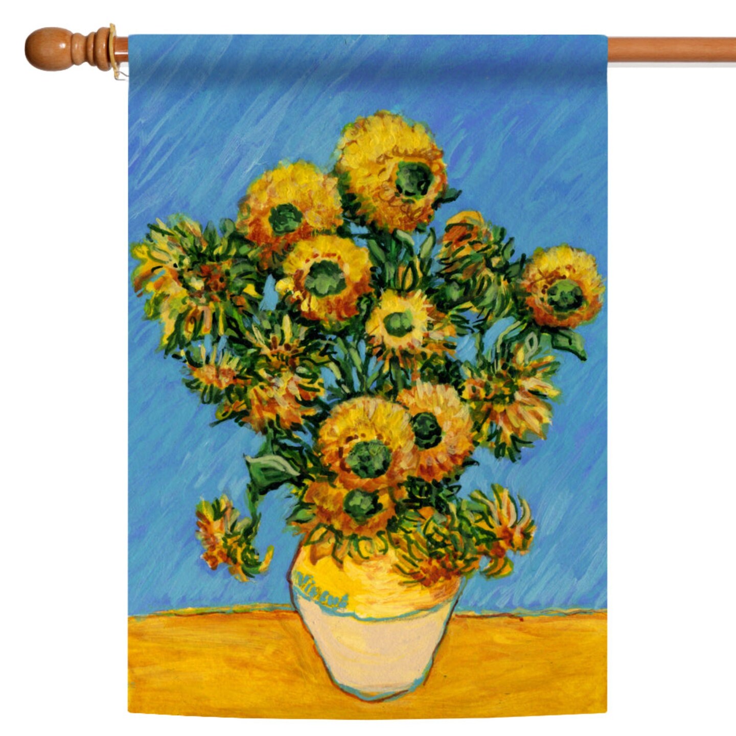 Toland Home Garden Green and Yellow Van Gogh's Sunflowers Outdoor House ...