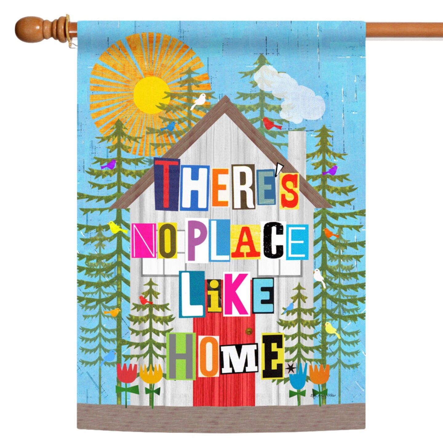Toland Home Garden Blue and Green No Place Like Home Outdoor House Flag ...