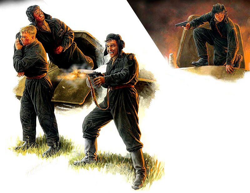 Master Box LTD 1/35 M Bail Out! Russian Tank Crew Kursk 1943 Plastic ...