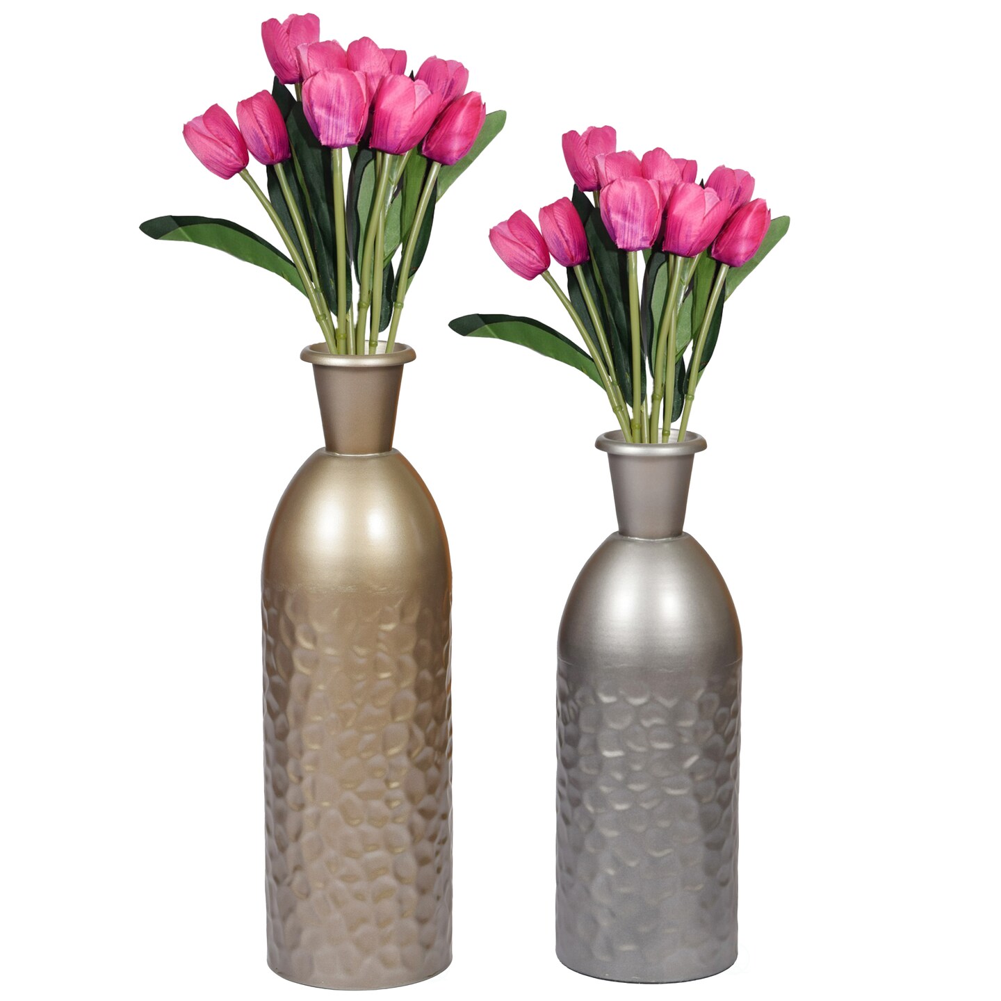 Modern Iron Hammered Tabletop Centerpiece Flower Vase Large Small ...