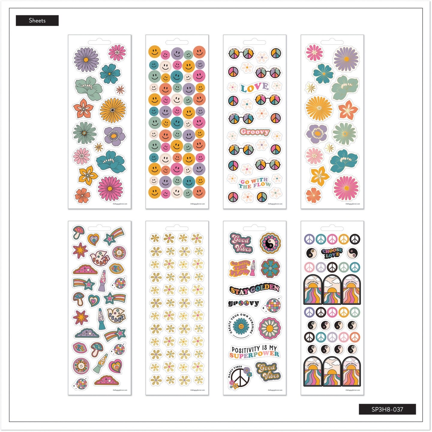 Happy Planner Sticker Sheets 8/Sheets-Decades 70s, 250 Pieces | Michaels