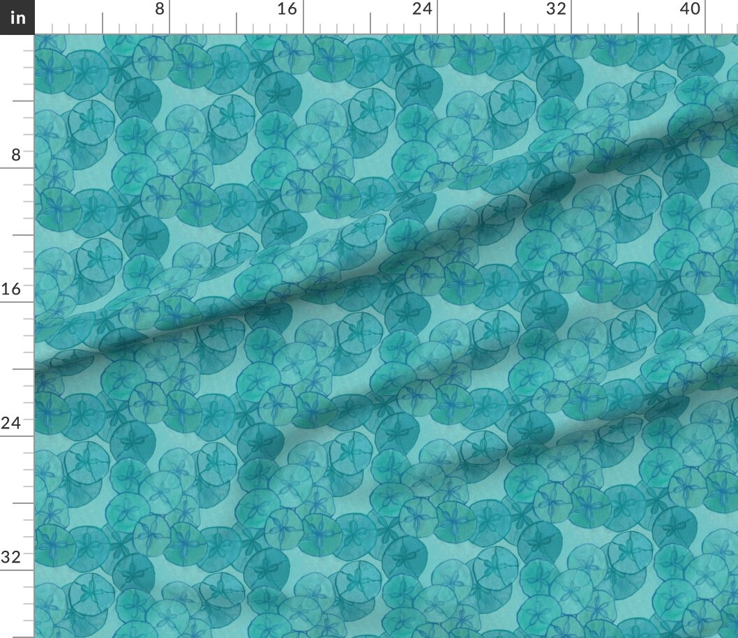 Petal Signature Cotton by the Yard or Fat Quarter Blue Ocean Teal Waters Coastal Beach Sand Sun ...