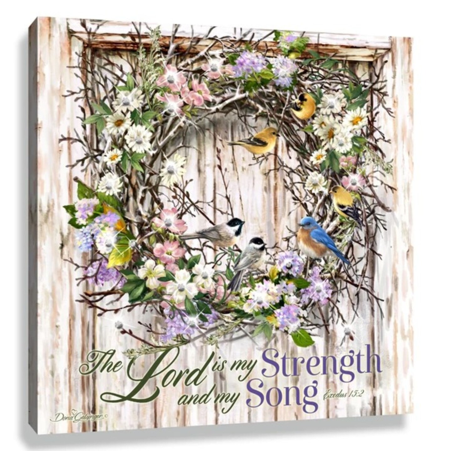 Glow Decor Green and Purple Spring Wreath Pizazz Print Framed Wall ...