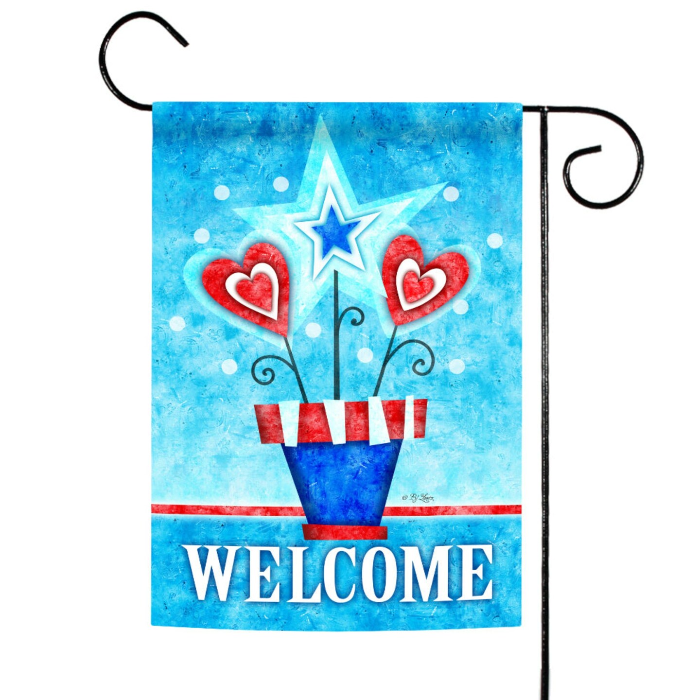 Toland Home Garden Blue and Red Potted Patriotic Welcome Outdoor Garden ...