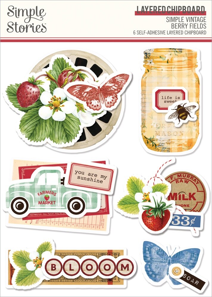 Simple Vintage Berry Fields Layered Stickers-6/Pkg | Michaels