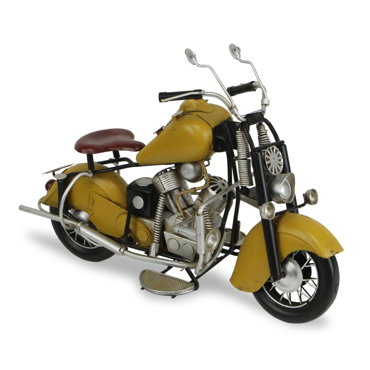Contemporary Home Living 14" Yellow and Silver Motorcycle Tabletop ...