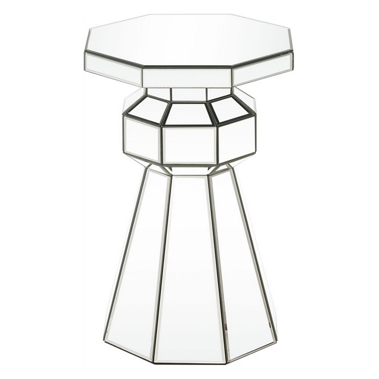 Saltoro Sherpi Mirrored Pedestal with Flared Base and Octagonal Top ...