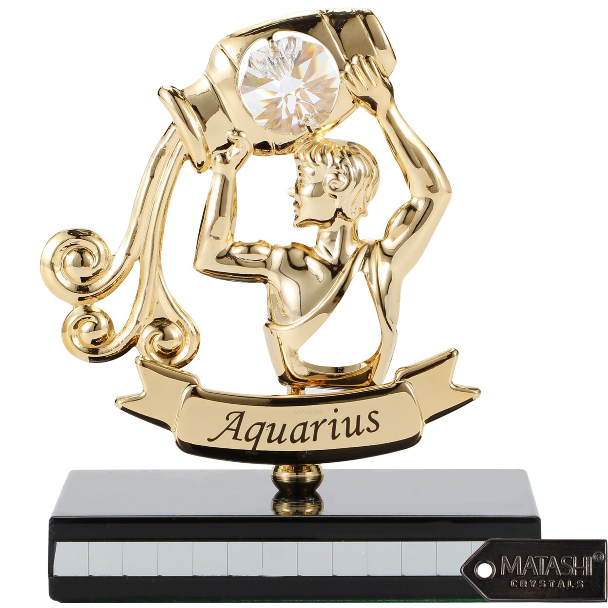 Matashi 24K Gold Plated Zodiac Astrological Sign Aquarius Figurine ...