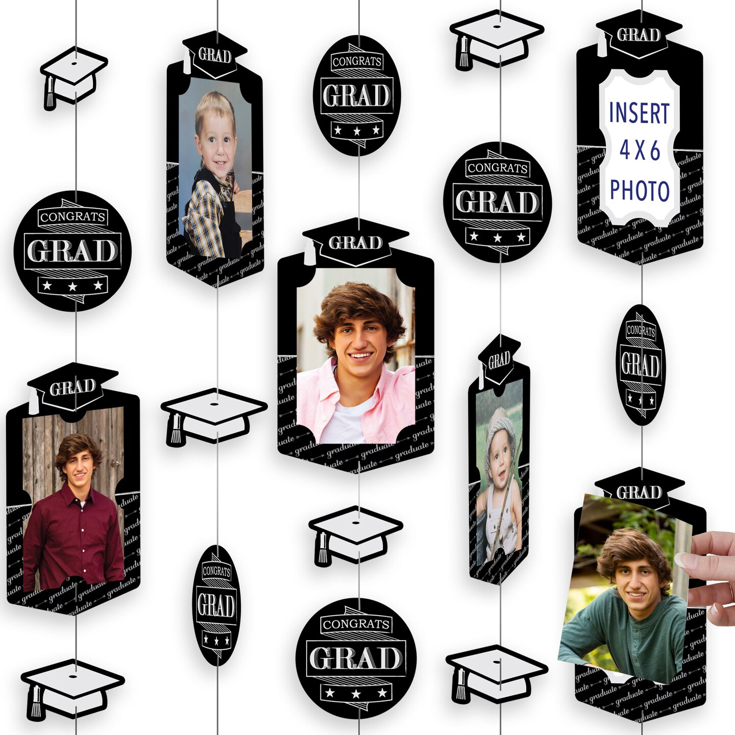 Big Dot of Happiness Graduation Cheers Party Vertical Photo Garland 35 ...