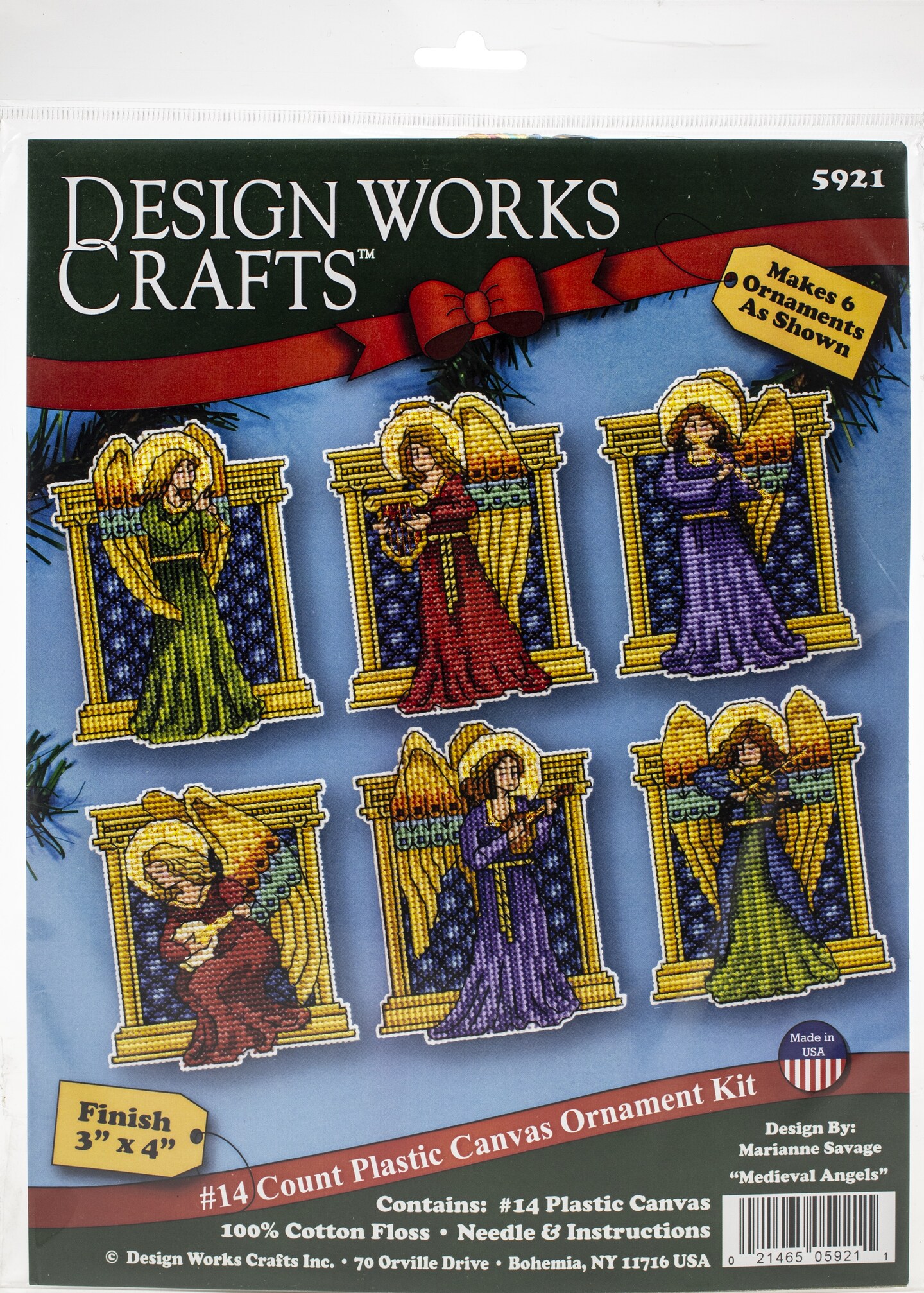 Design Works Plastic Canvas Ornament Kit 3"X4" Set Of 6-Medieval Angels ...
