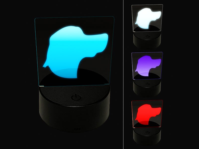 Beagle Face Profile Solid 3D Illusion LED Night Light Sign Nightstand ...